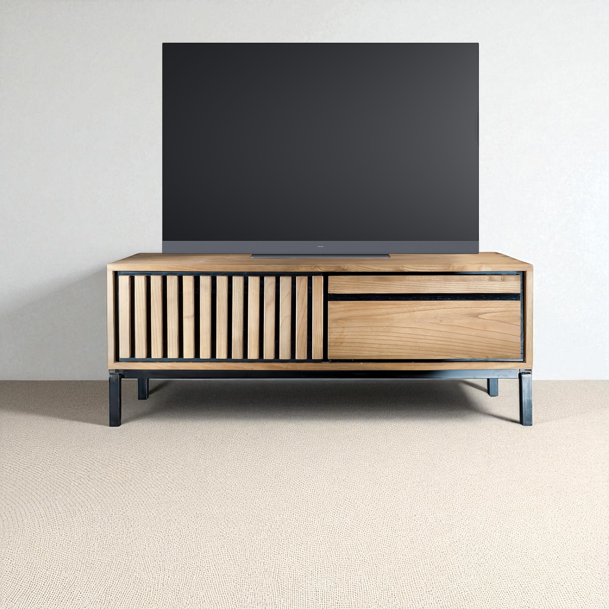 LINES | Lowline Small Entertainment Unit Recycled Teak | ReTeka